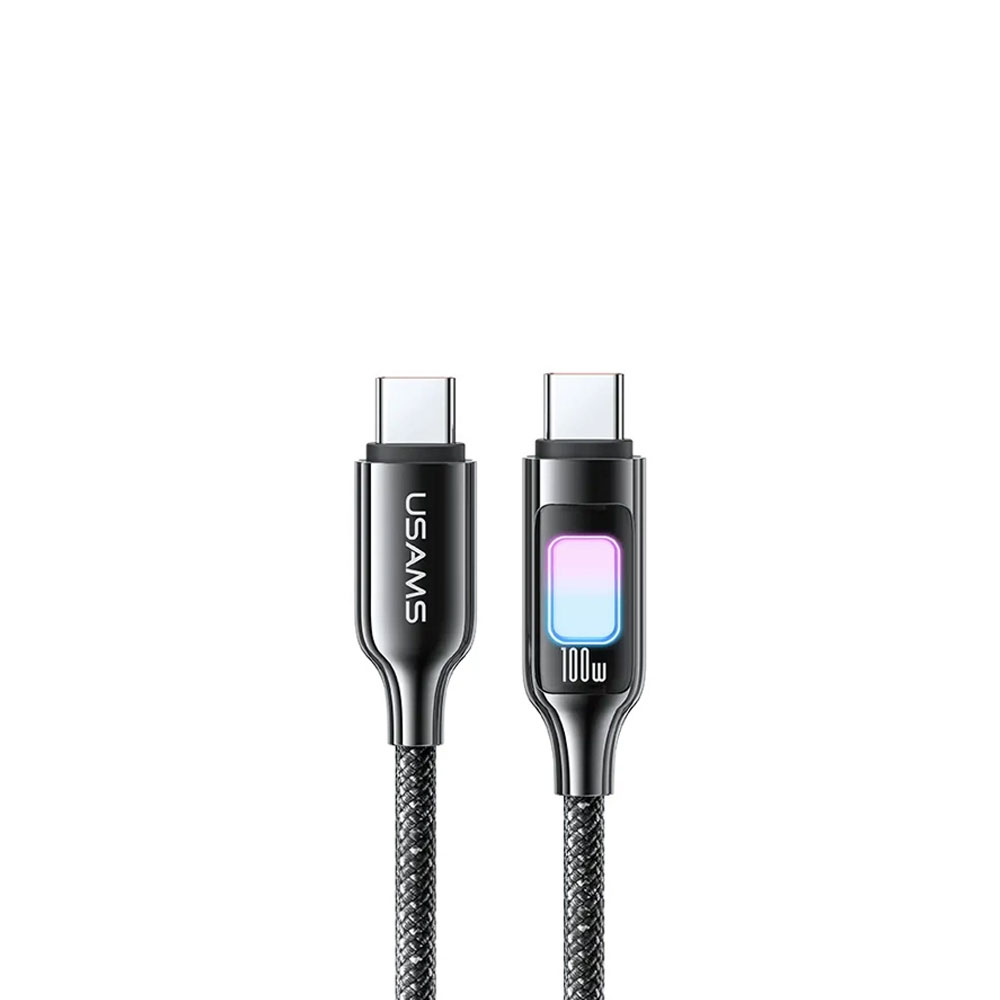 USAMS Καλώδιο USB-C σε USB-C SJ750 100W 480Mbps 1.2m, μαύρο